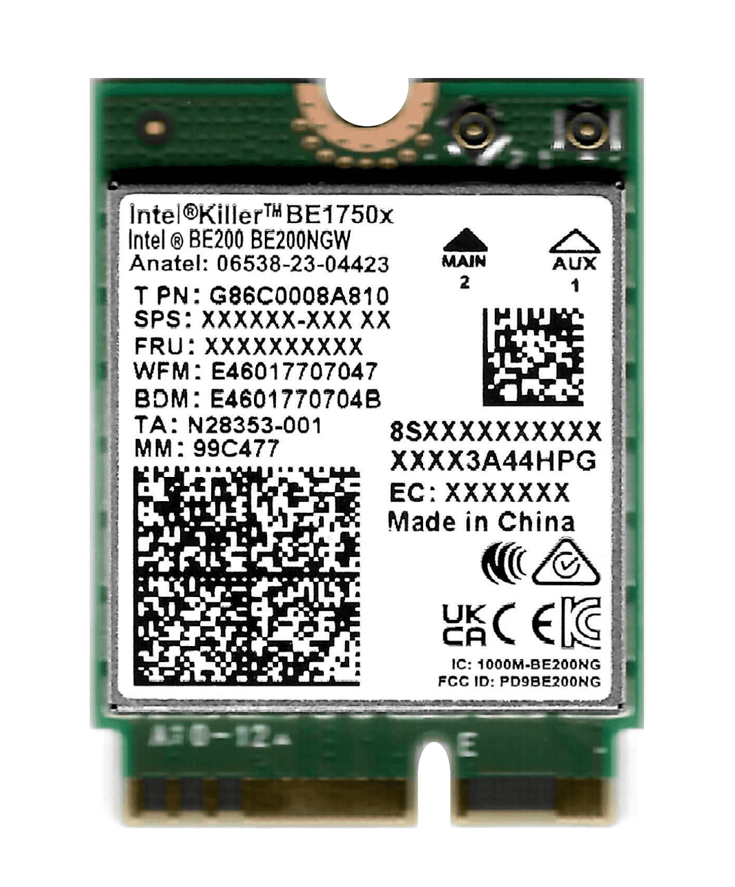 Intel BE1750x Killer Wi-Fi 7 Tri Band 2.4/5/6 GHz Card | 5.8 Gbps ... Intel BE1750x Killer Wi-Fi 7 Tri Band 2.4/5/6 GHz Card | 5.8 Gbps ...