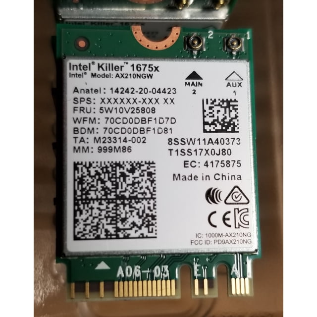 Intel Killer 6E AX1675x 1675 x Tri Band AX210 M.2 2230 Bluetooth 5.2 ...