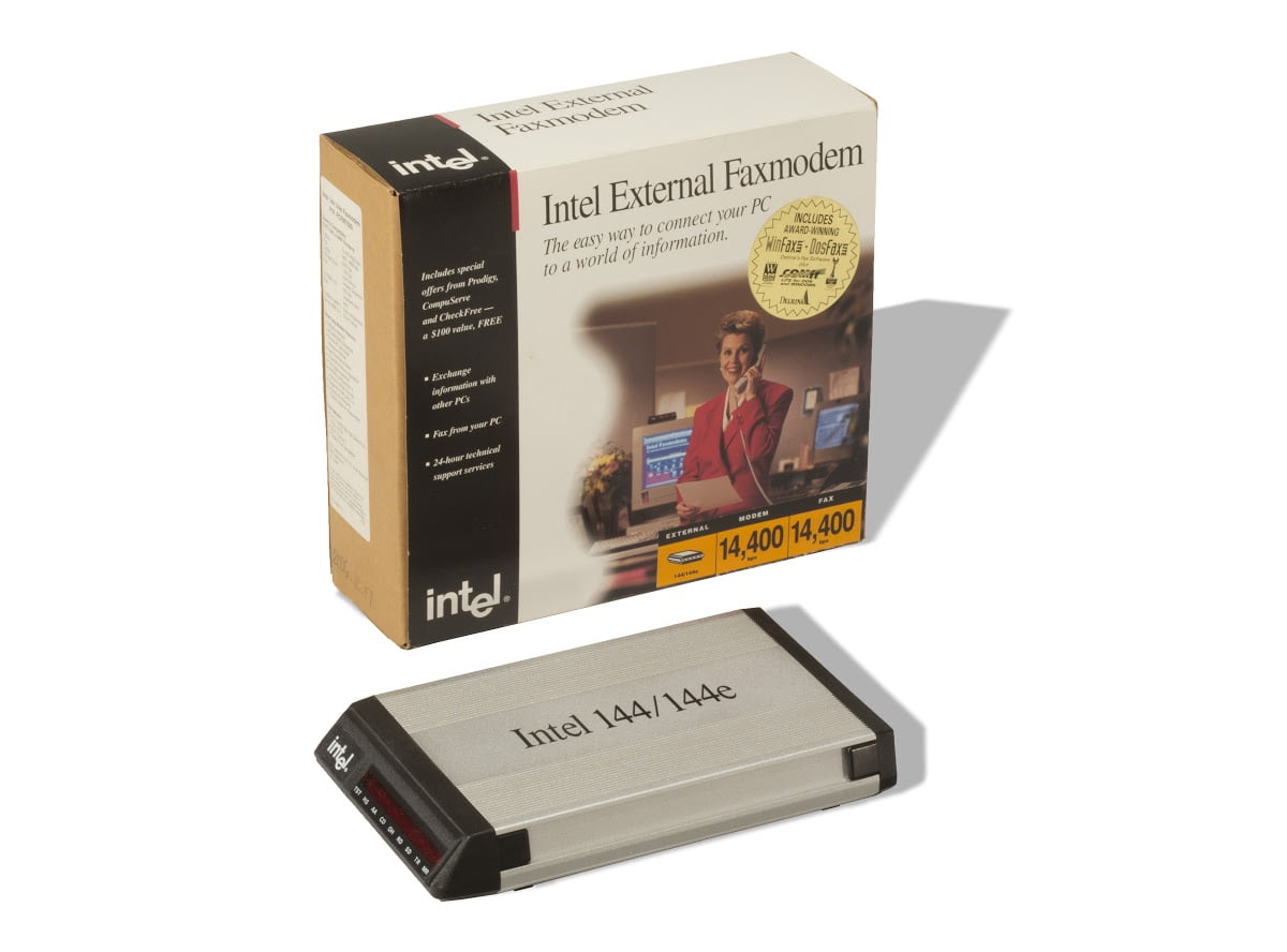 Intel PCFM7600W 144/144e External Faxmodem- 14400 BPS V.32/V.42bis ...