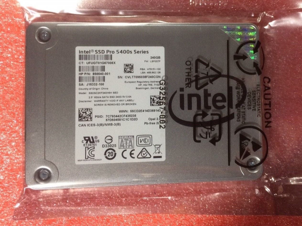 Intel Pro 5400s Series 2.5" SATA 3 SSD SED HP Dual Label SSDSC2KF240H6H ...