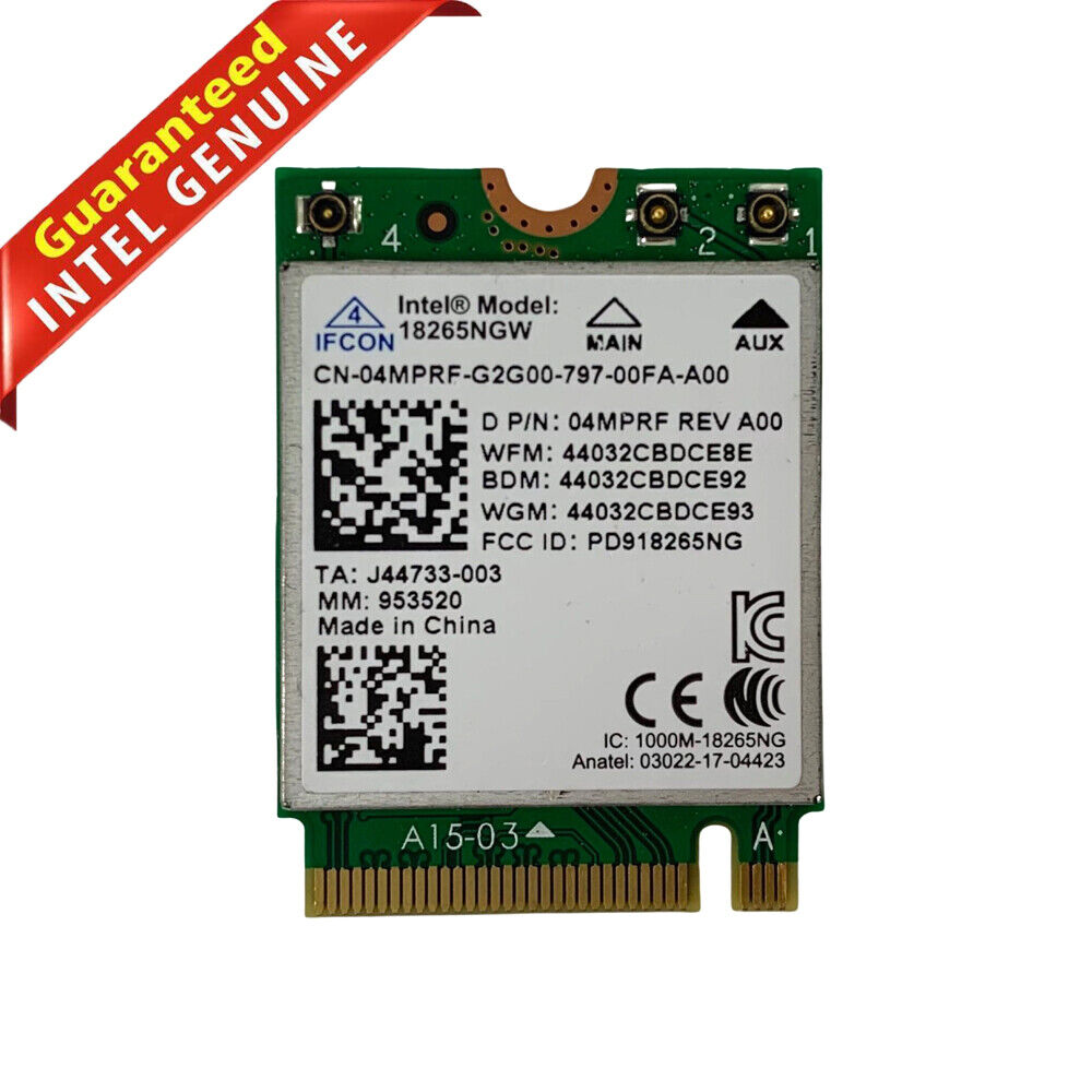 Intel Wireless-AC Card 18265NGW NGFF Bluetooth for Dell Latitude 5580 ...