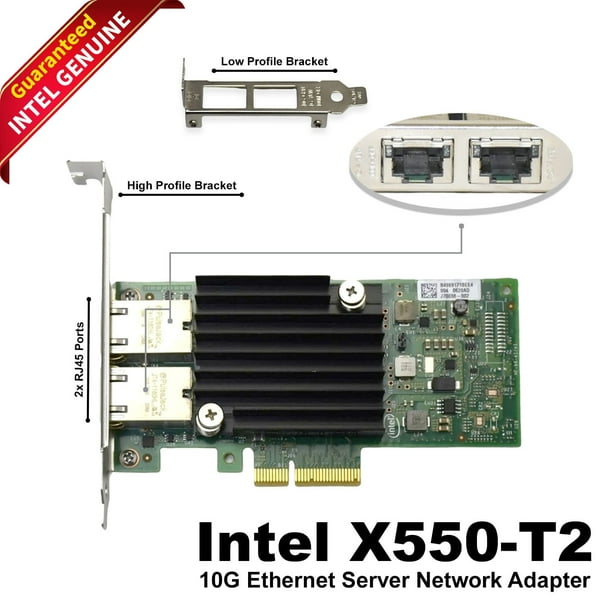 Intel X550-T2 Dual-Port 10G Ethernet Network Card, New - Walmart Business Supplies