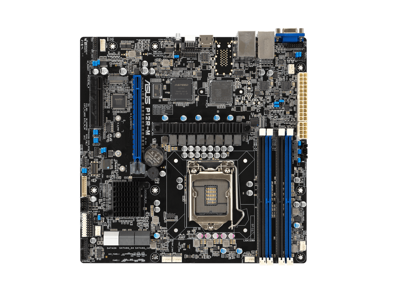 Intel® Xeon® E-2300 LGA 1200 Micro-ATX server motherboard with four ...