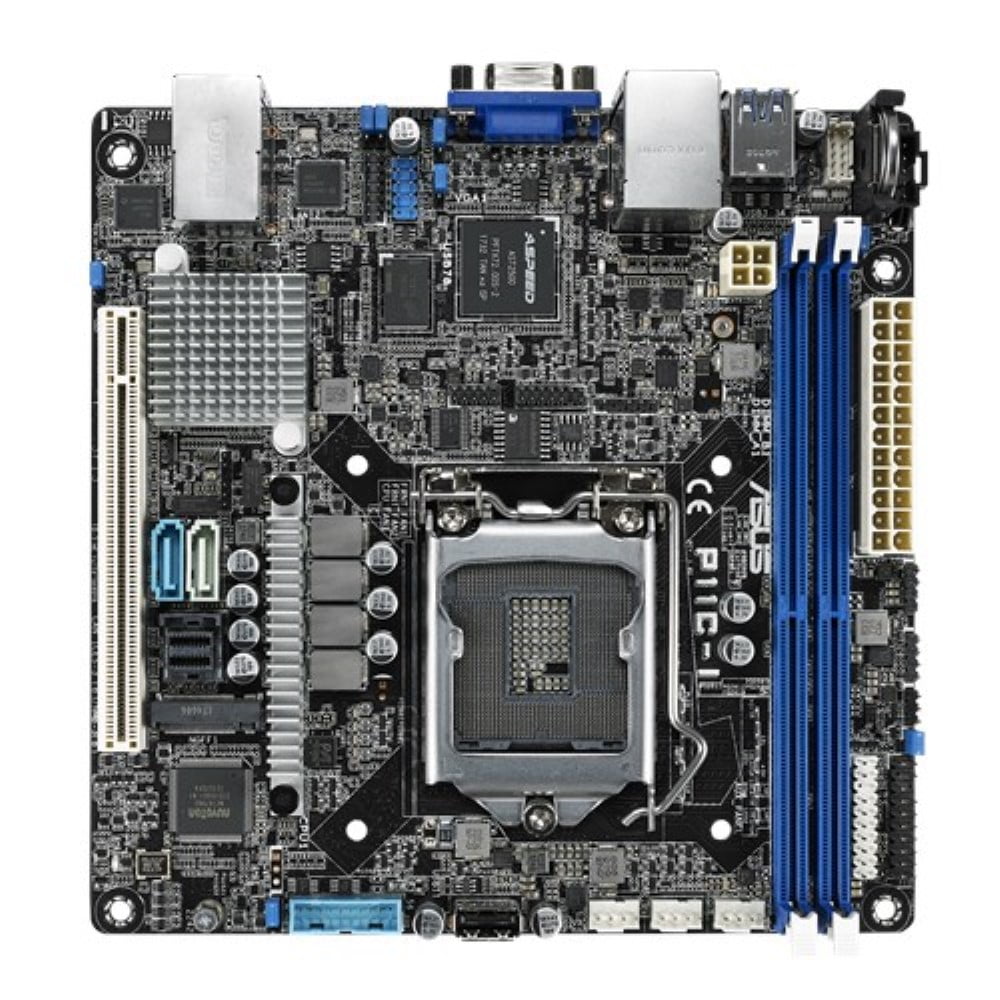 Intel Xeon E mini-ITX server motherboard with rack-optimized design and ...