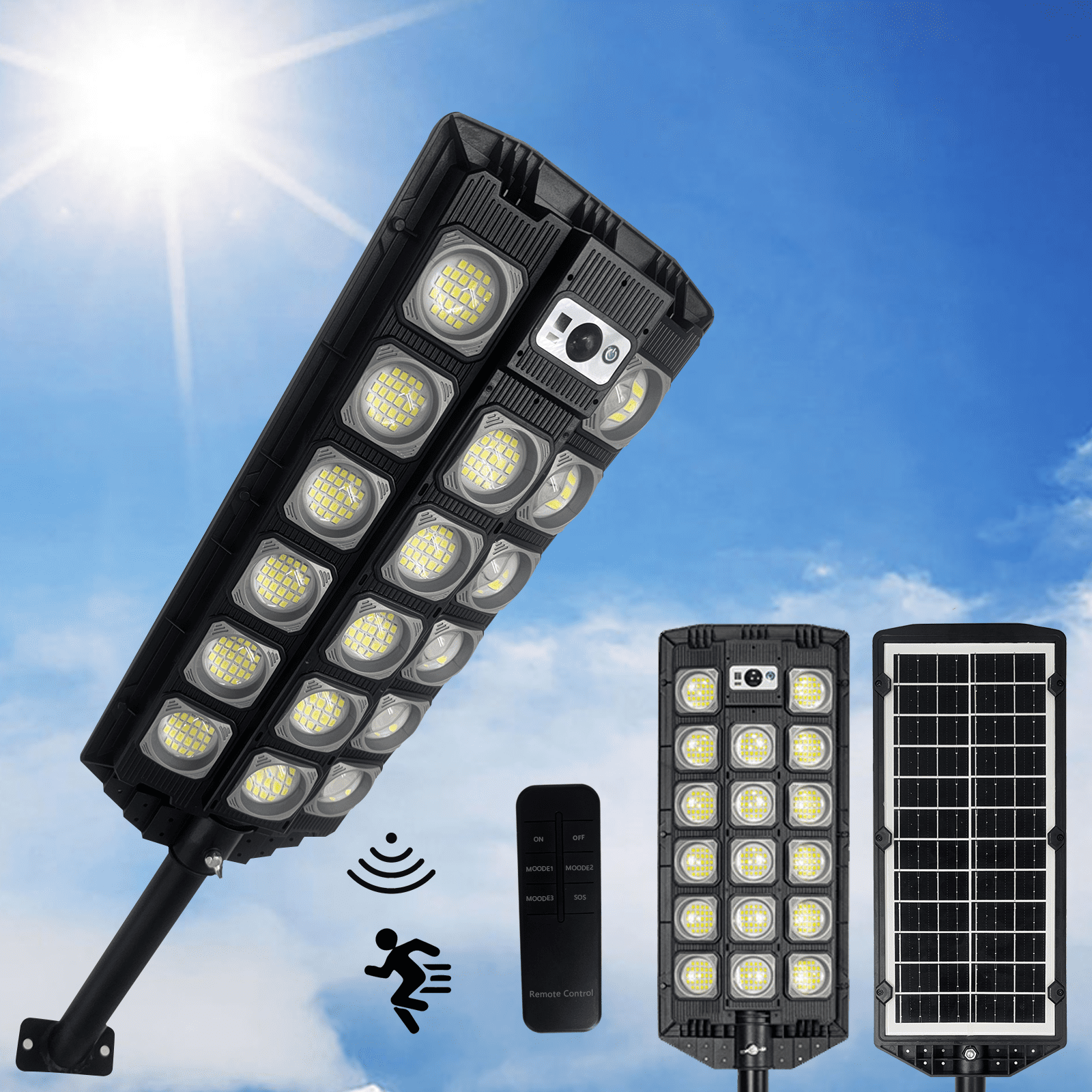 Intelive Super Bright Solar Powered Flood Light, 442pcs LED, Waterproof ...