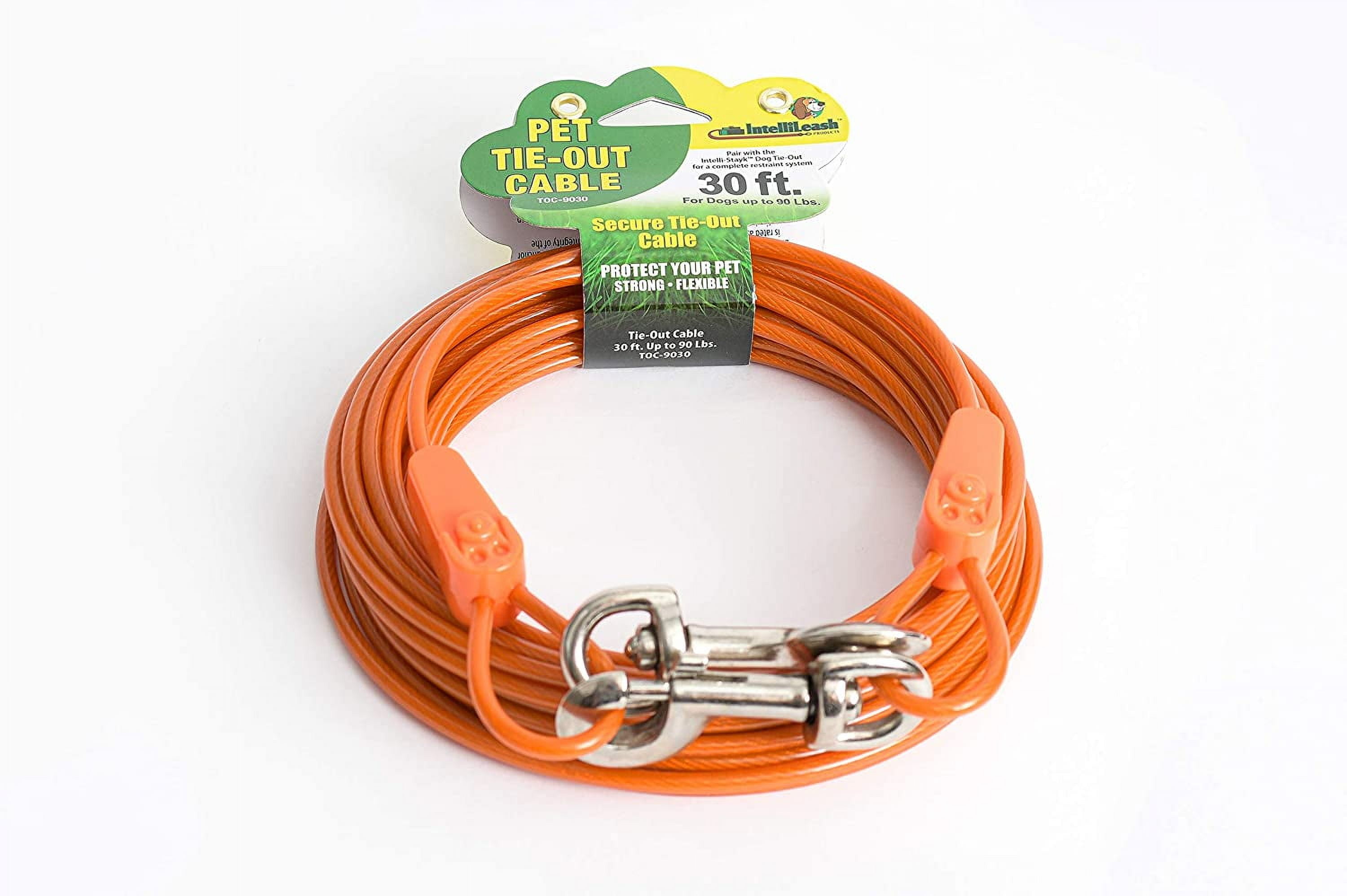 IntelliLeash 30FT Tie-Out Cables for Dogs - Strong, Safe, and Durable ...