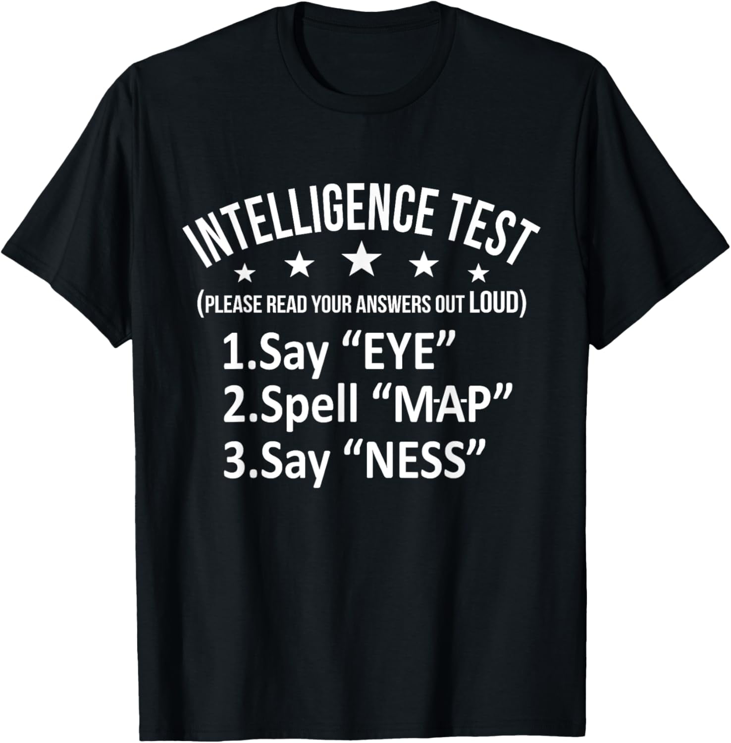 Intelligence Test Adult Humor Funny Sarcasm Graphic Short Sleeve T ...