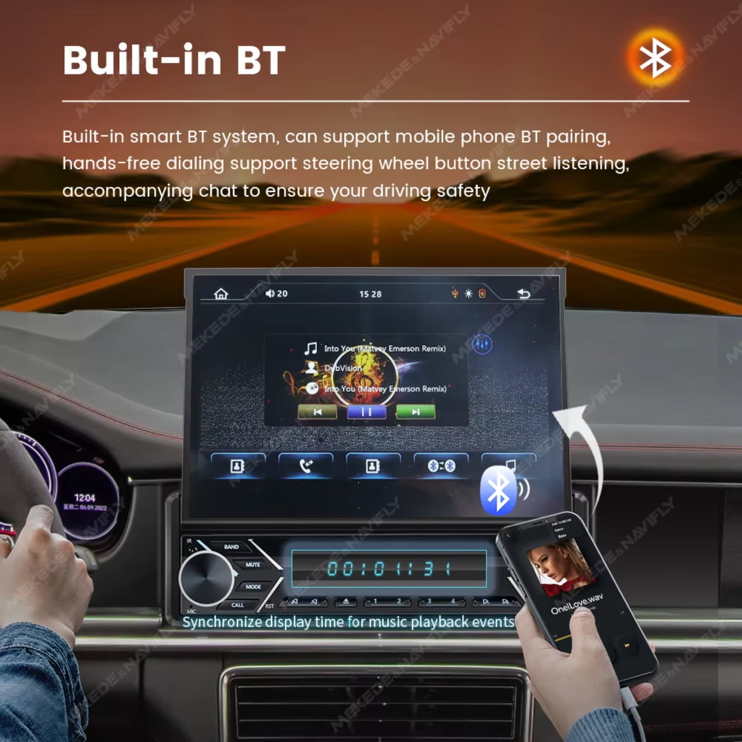 Intelligent 7” Retractable 1din Car Radio Multimedia Video Player with ...