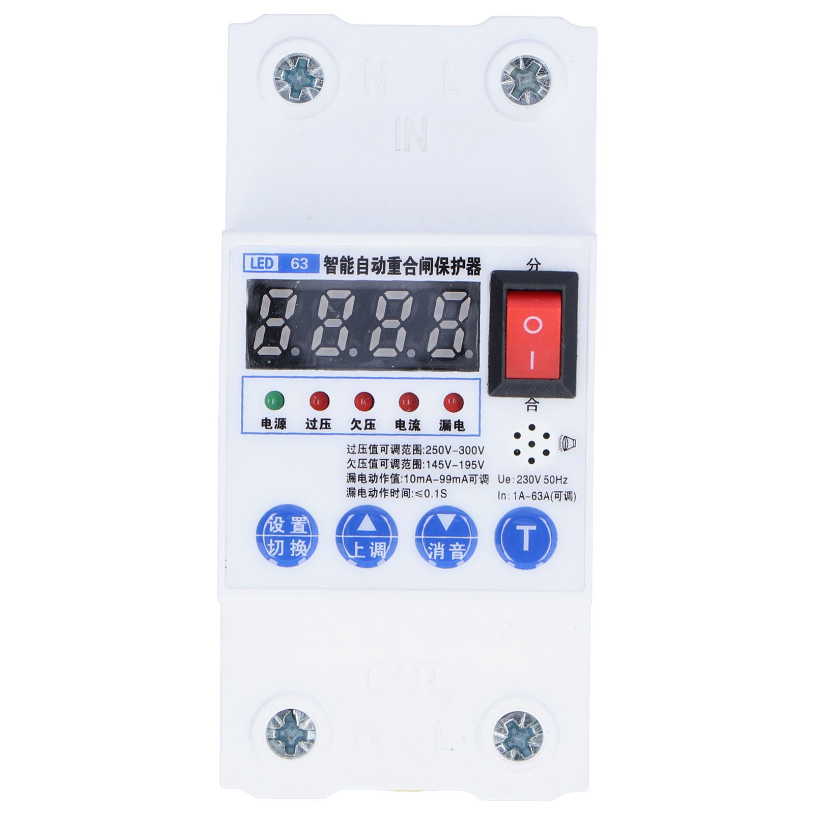 Intelligent Automatic Circuit Breaker, 45mm Wide AC230V 50HZ ...