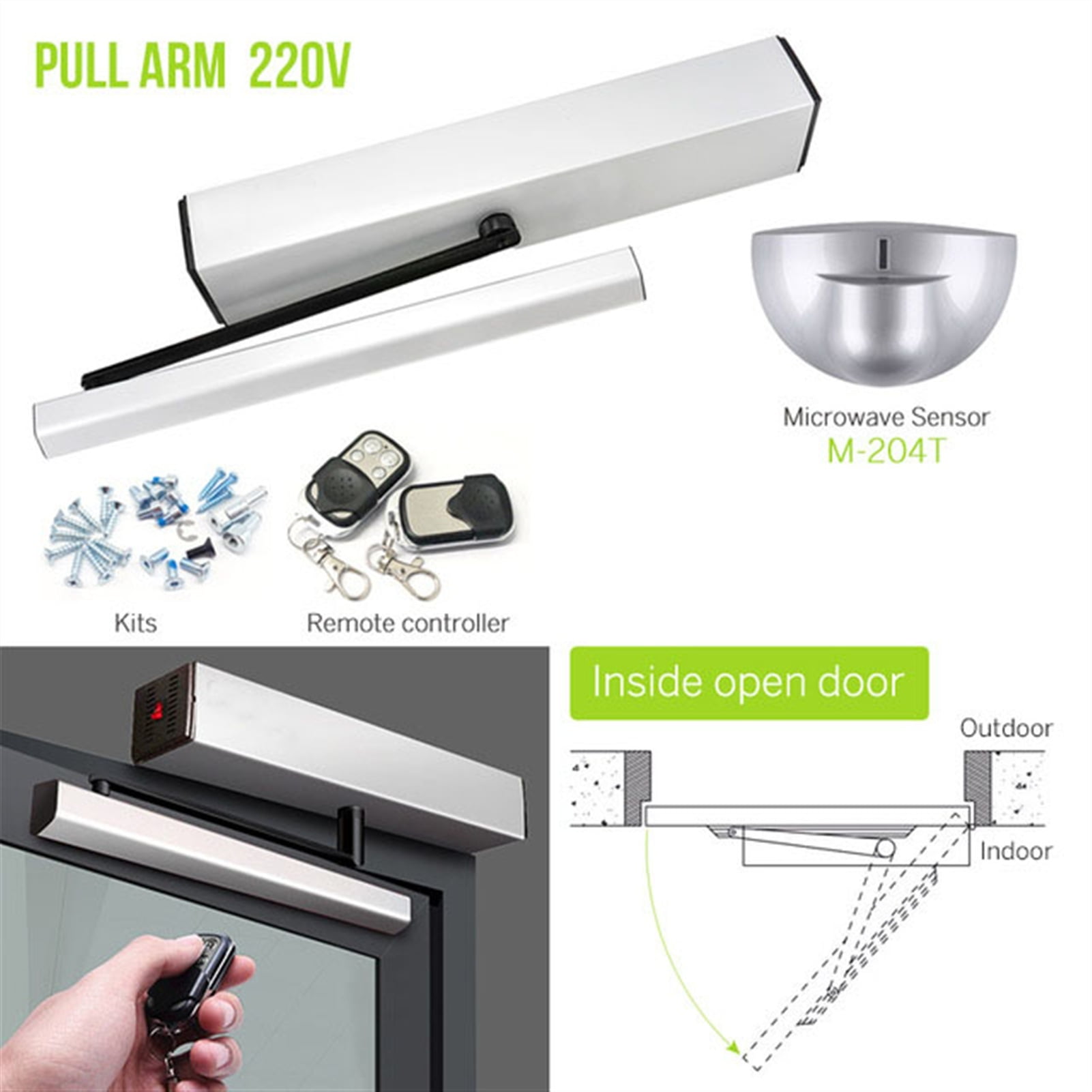 Intelligent Automatic Door System Home Office Supermarket Swing Door ...