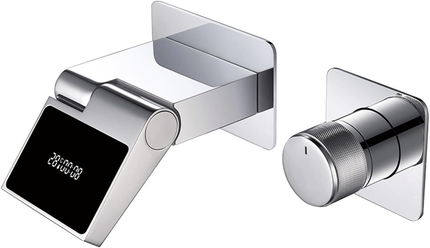 Intelligent Black Brass Bathroom Faucet with LED Digital Display Design ...