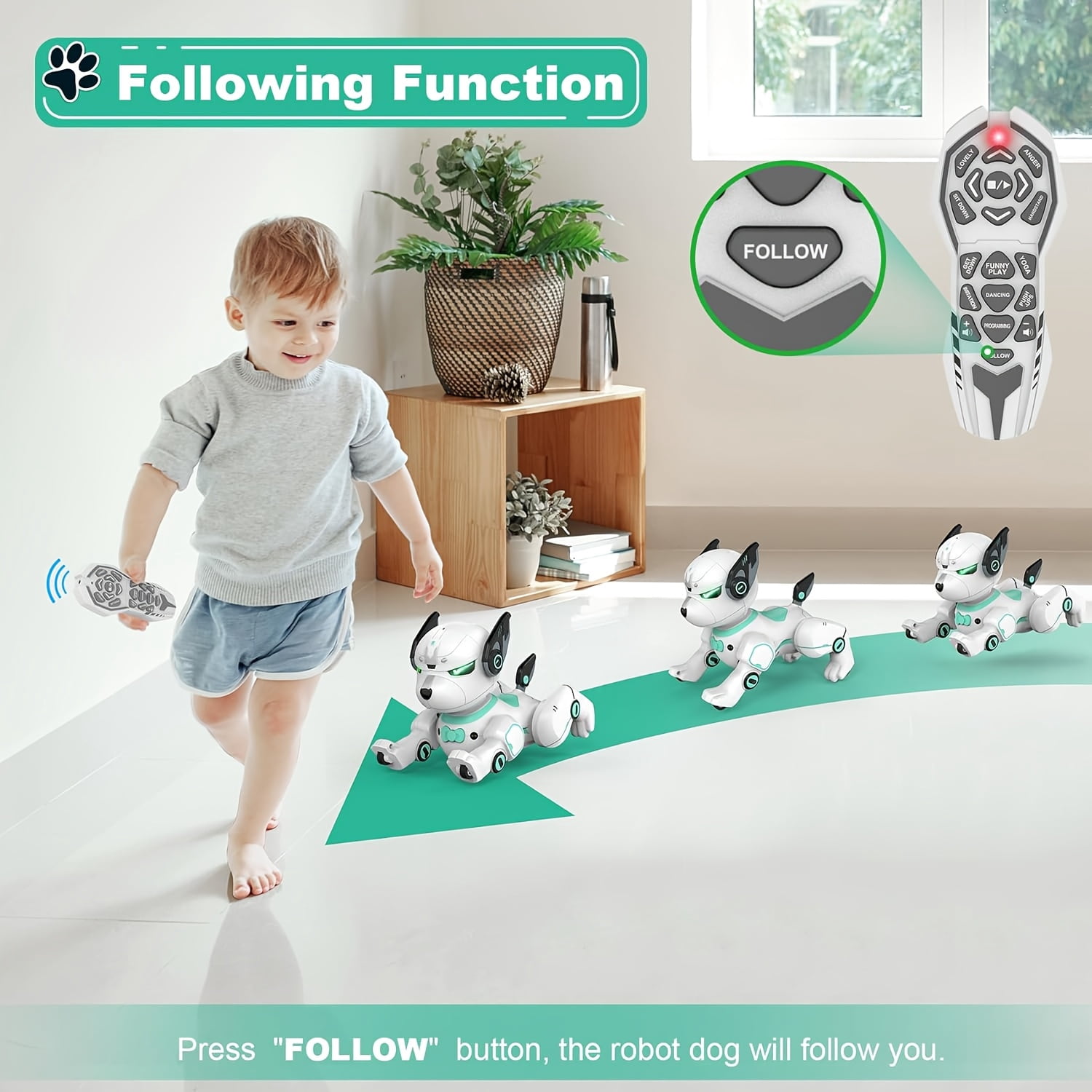 Intelligent Black Technology Robot Dog Cute Companion Programmable ...