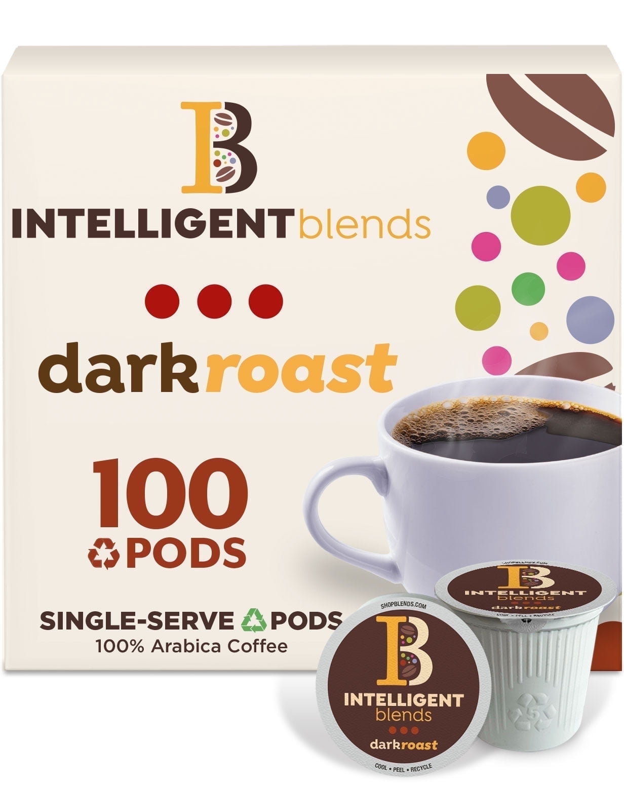 Intelligent Blends Dark Roast Coffee Pods, 100ct. KCup Compatible ...
