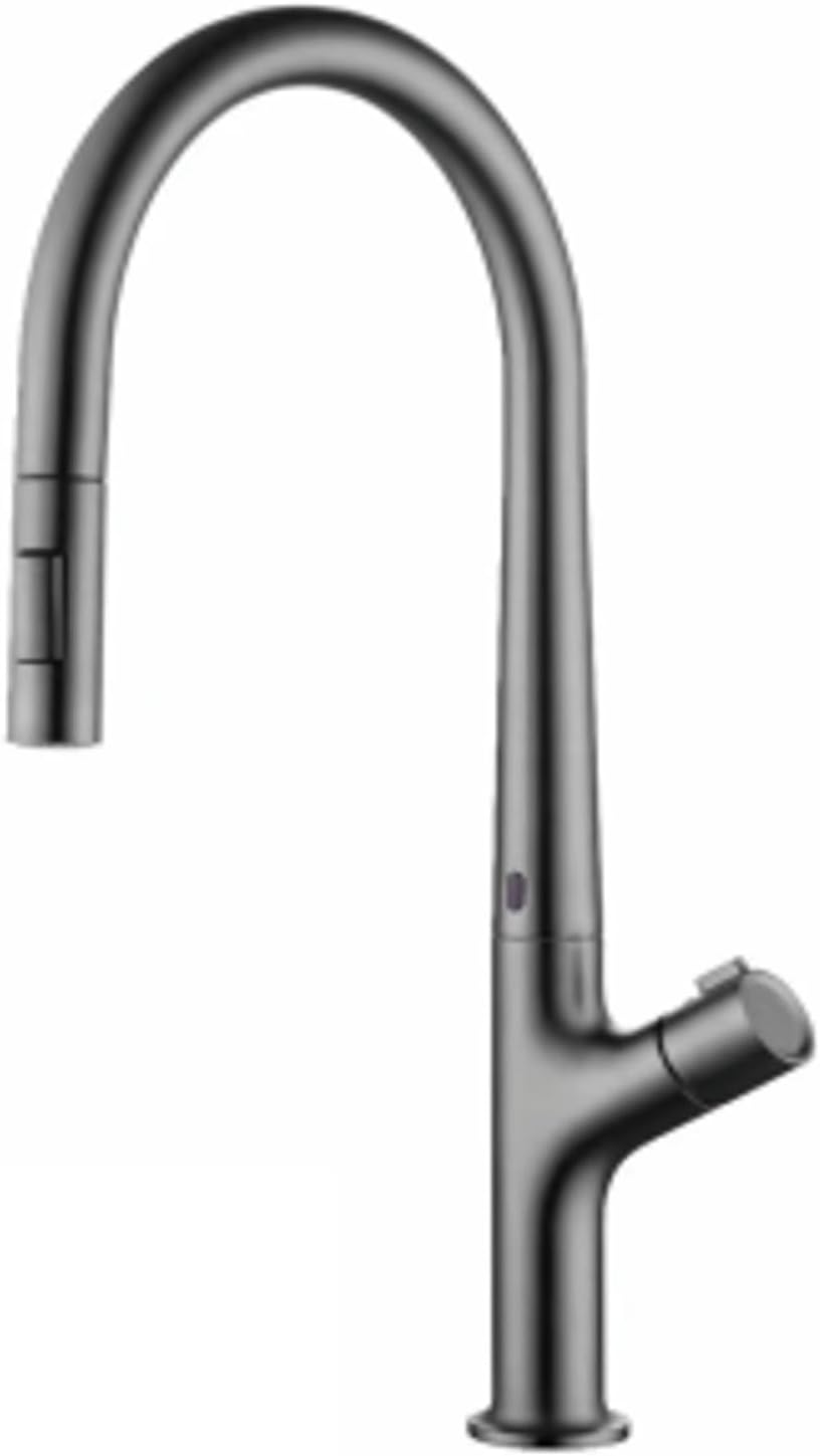Intelligent Brass Gun Gray Kitchen Faucet Induction Design, Pull-Out ...