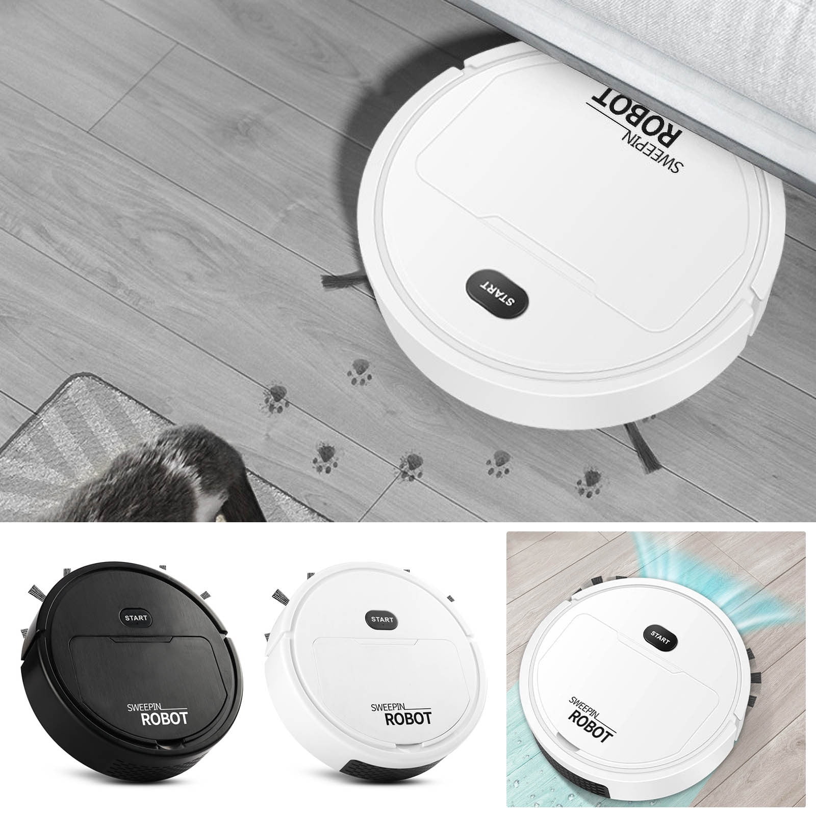 Intelligent Cleaning Robot, 3-in-1 Suction Mopping, Powerful Wet/Dry ...