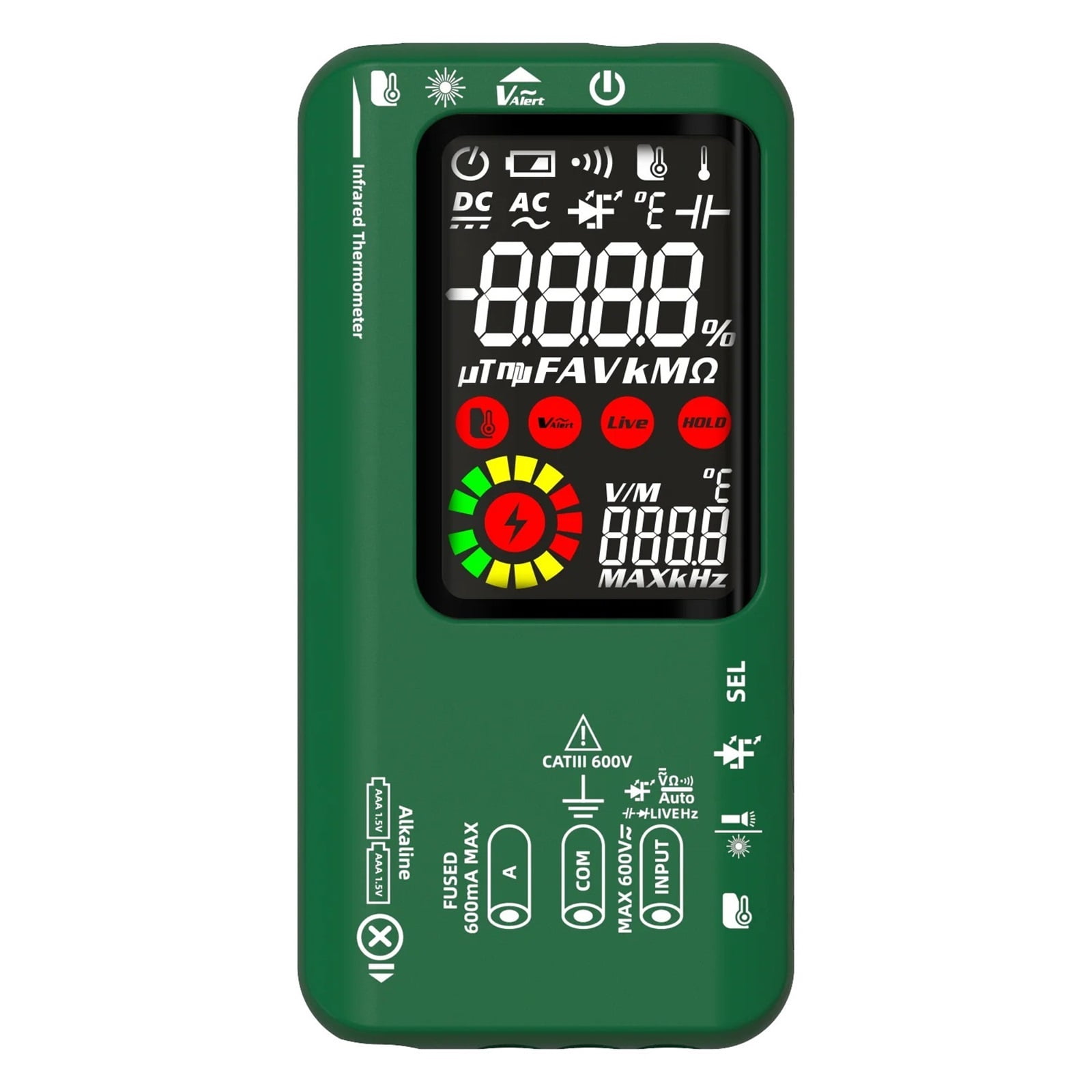 Intelligent Color Screen Multimeter Infrared Temperature Tester Dual ...