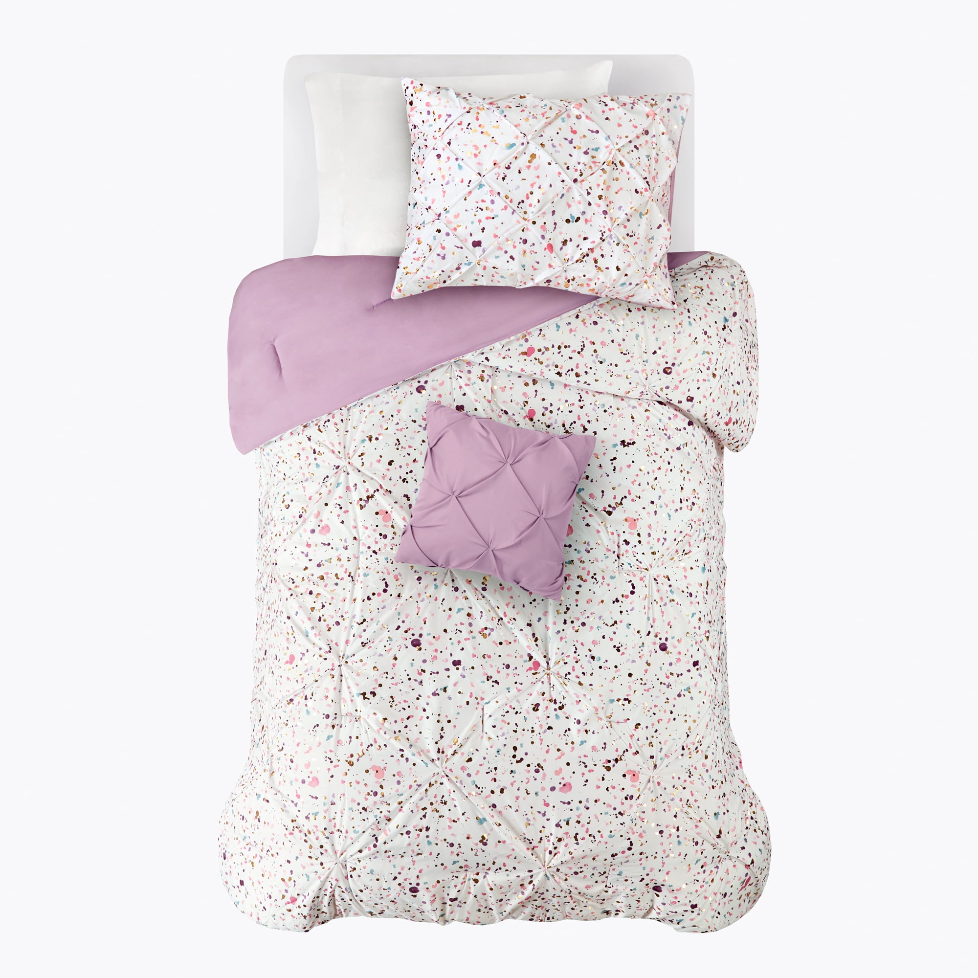Intelligent Design 3-Piece Plum Metallic Abby Comforter Set, Twin XL ...