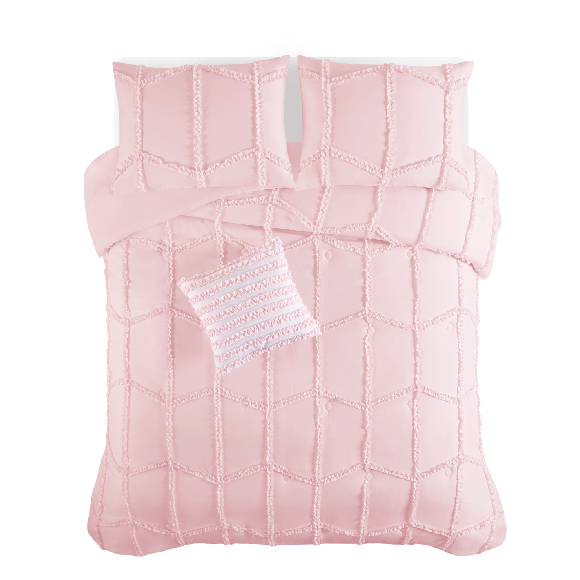 Free Shipping! Intelligent Design King Pink Jayla Comforter Set 4-Piece ...