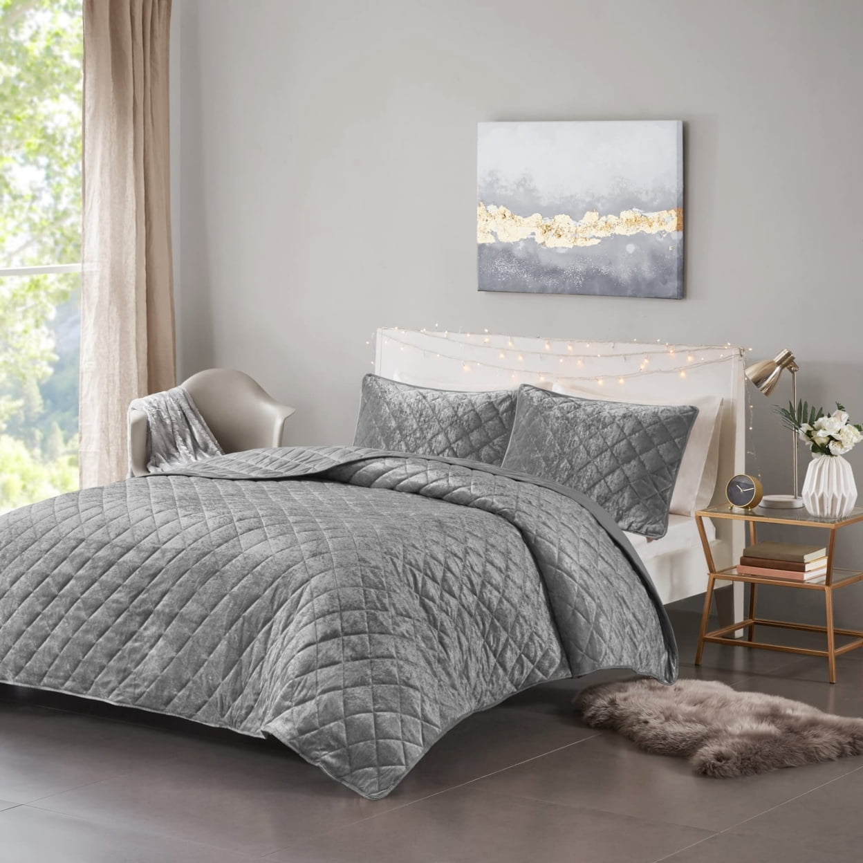 Intelligent Design Intelligent Design Luxe Quilt Lush Face Diamond ...