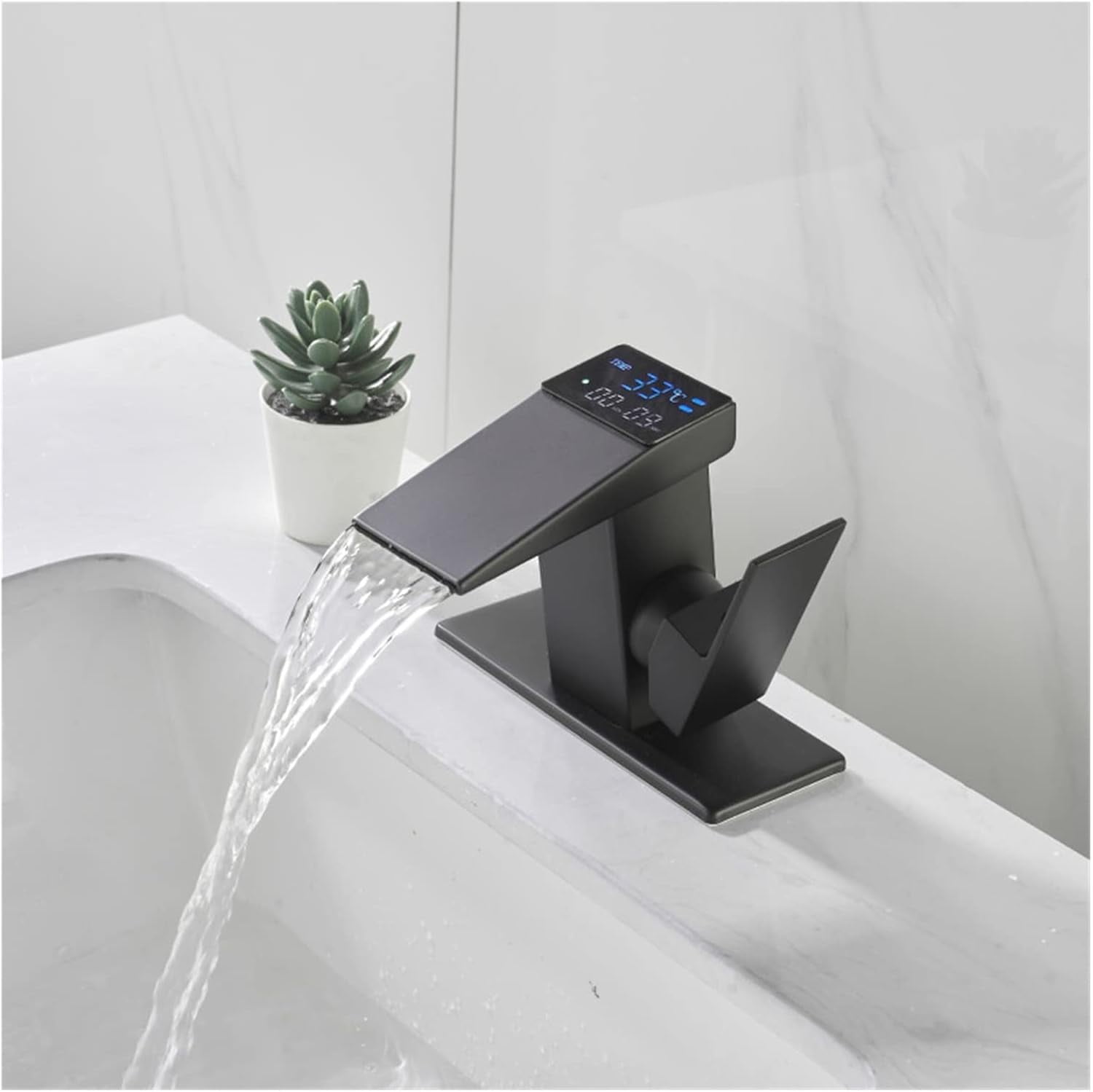 Intelligent Faucet Digital Led Temperature Display Black Hot Cold ...