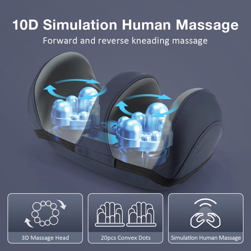 Intelligent Foot & Calf Massager with Heat - 20-Ball Electric Kneading ...