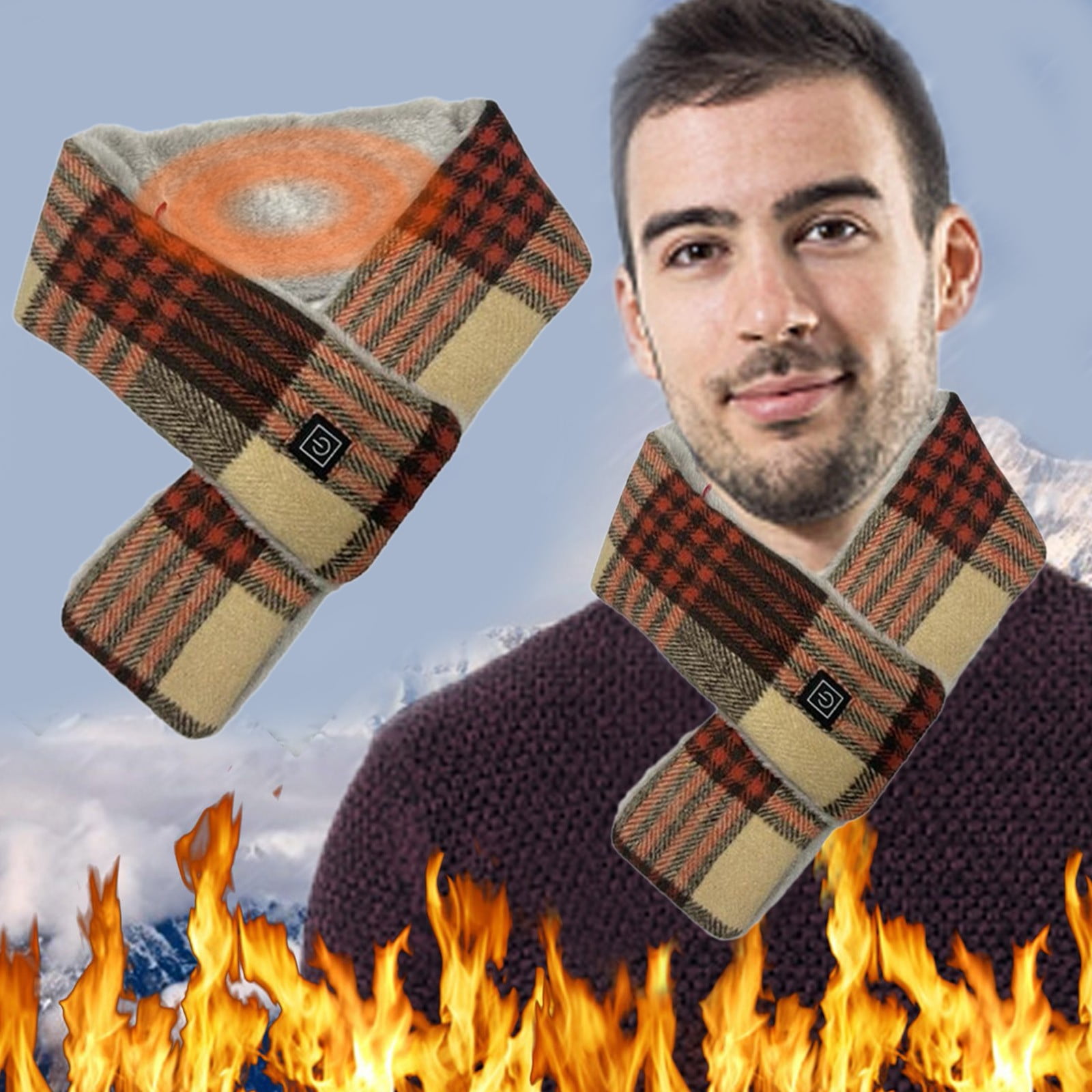 Intelligent Heating Scarf Electric Heating Neck Grid Three Step ...