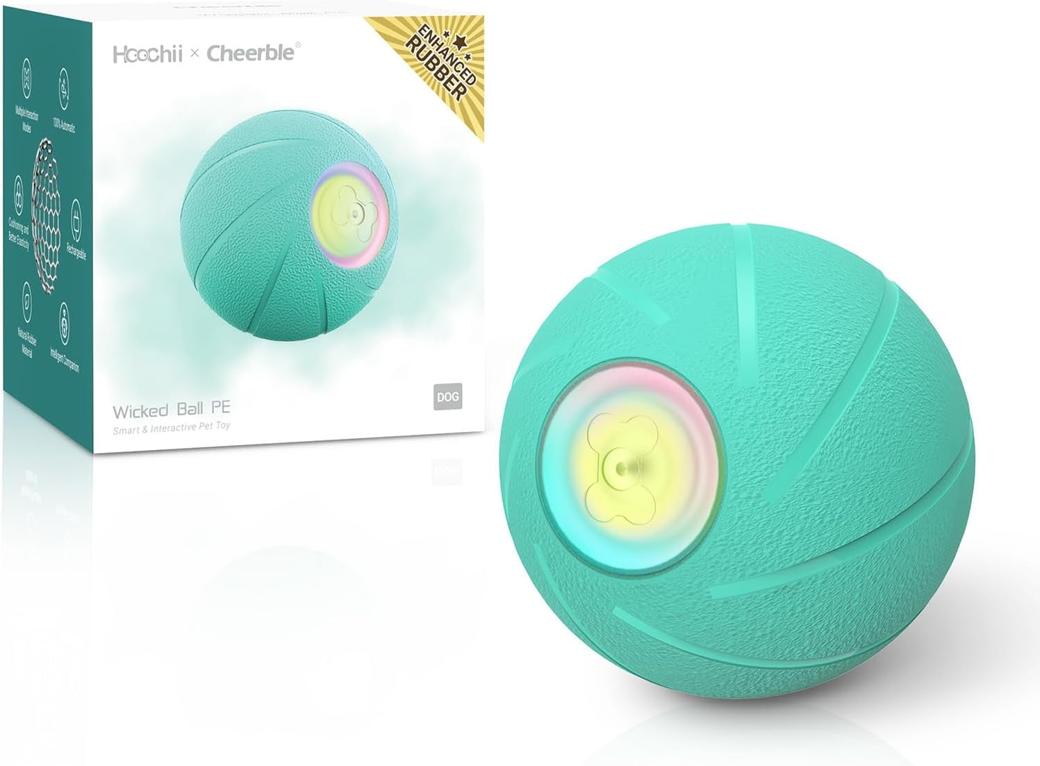 Intelligent Interactive Dog Toy, [Enhanced Rubber Version] Wicked Ball ...