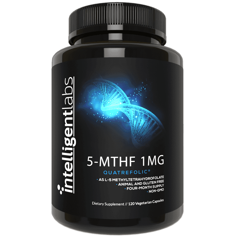 Intelligent Labs 1MG 5-MTHF Methylfolate, 120 Capsules, 120 Days Supply, Best Value Folic Acid ...