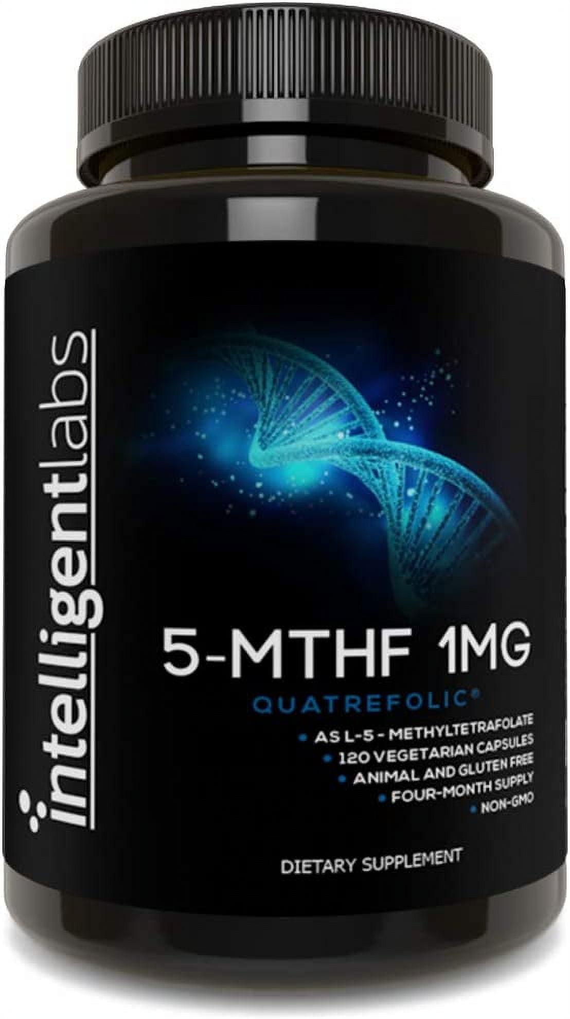 Intelligent Labs 1MG 5-MTHF Methylfolate, 1000mcg Active B9 Folate, 120 ...