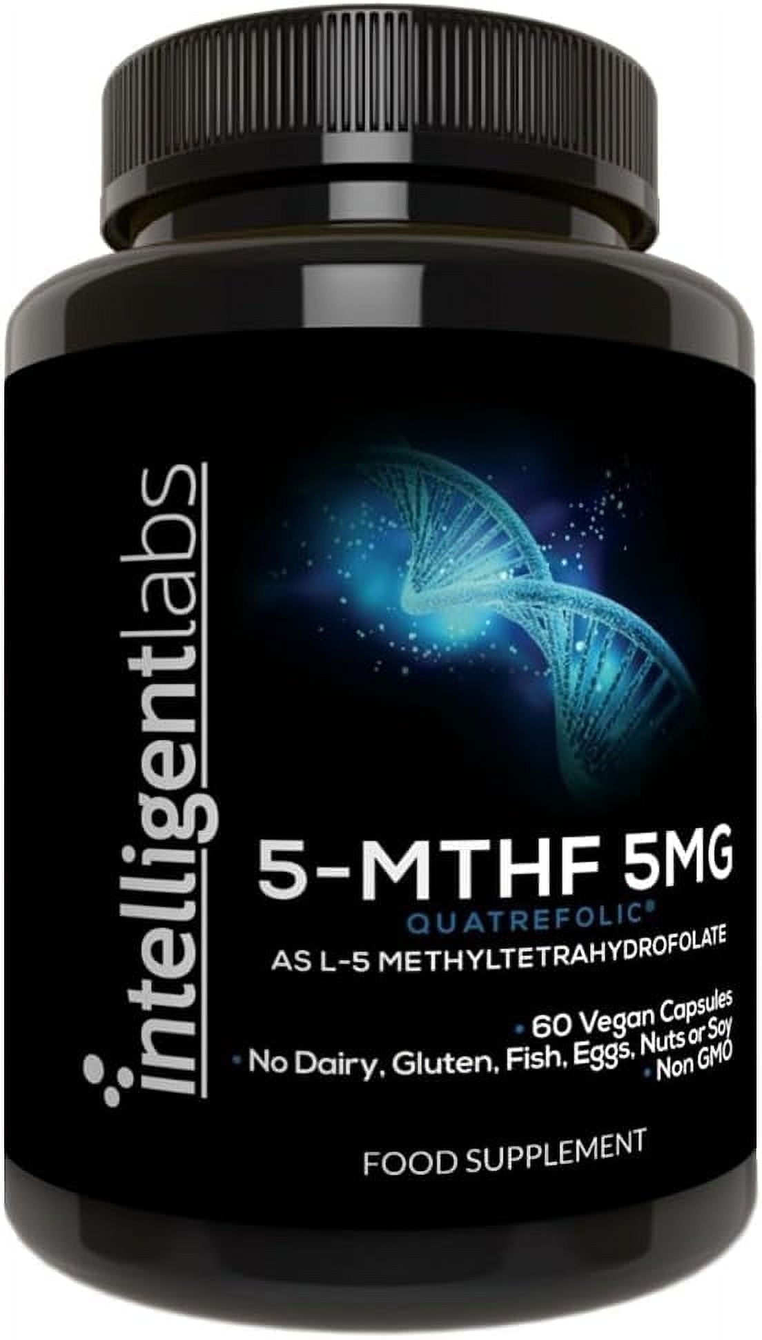 Intelligent Labs 5-MTHF L-5 Methylfolate Supplement Activated Folic Acid Supplement as ...