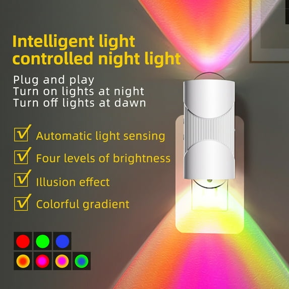 Intelligent Light-Controlled Night Light, Plug And Play Automatic ...