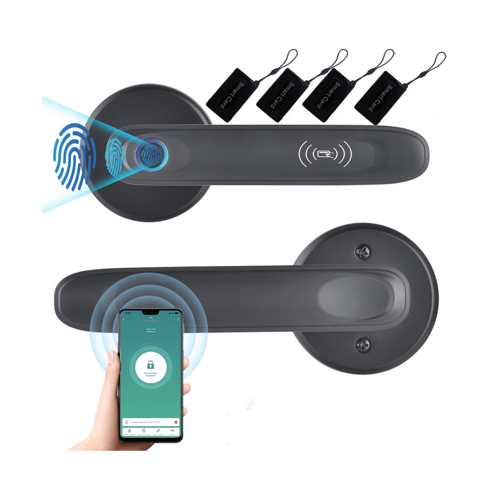 Intelligent Lock Door Electronic Fingerprint Tuya Automatic Deabolt IC ...