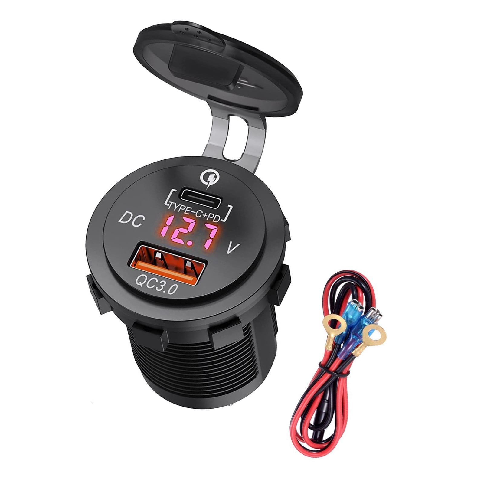 Intelligent Screen Voltages Monitors Car Charging Rapid USB /Type c ...