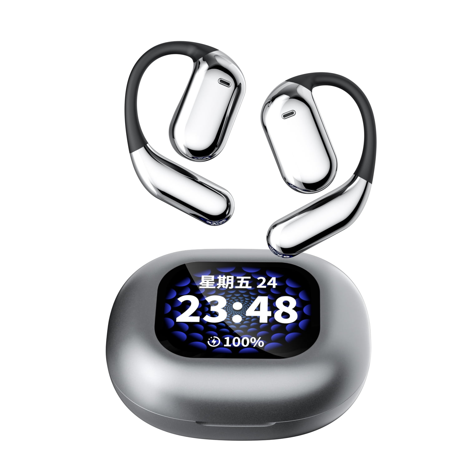 Intelligent Touch Screen Open Ear Bluetooth 5.4 Headphones Over The Ear ...