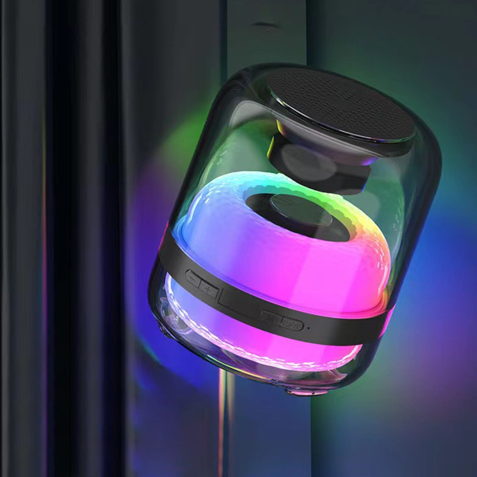 Intelligent Voice Colorful LED Breathing Glass Light Transparent Case ...
