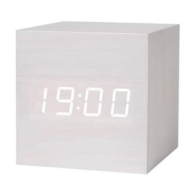 Intelligent Voice Controlled Alarm Clock Modern Wooden LED Wood Clock ...
