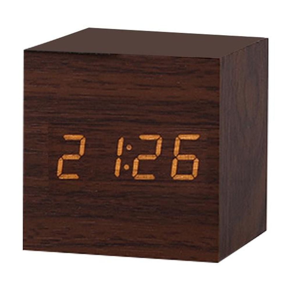 Intelligent Voice Controlled Alarm Clock Modern Wooden Wood Digital LED ...