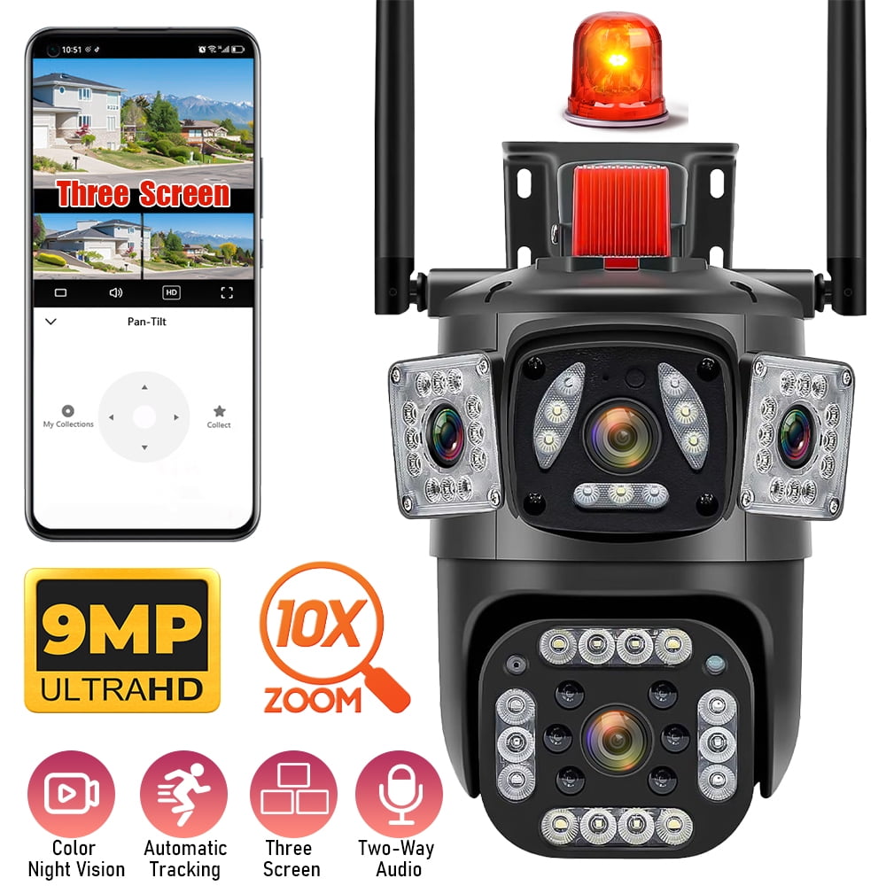 Intelligent humanoid detection 360-degree panoramic three-screen ...