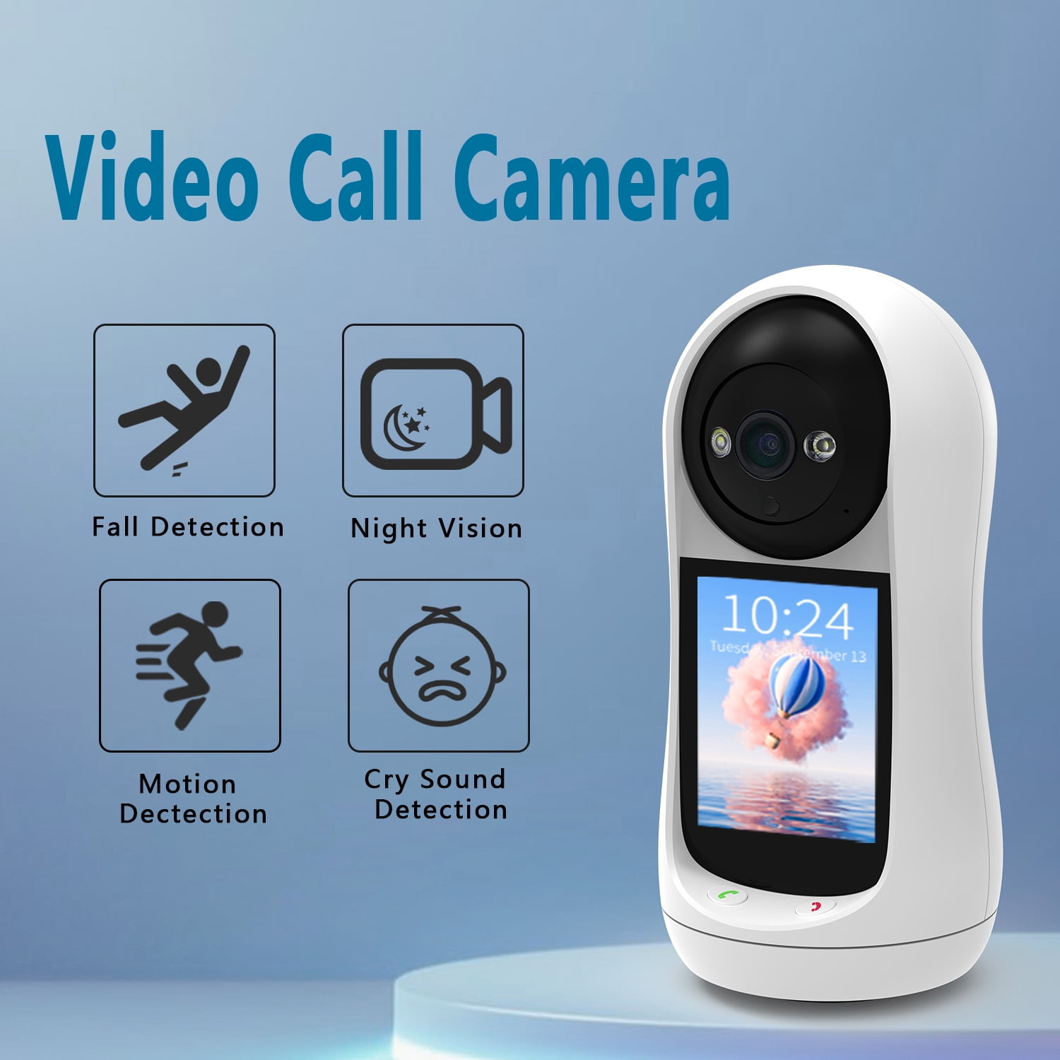 Intelligent surveillance camera, two-way visual video call with screen ...