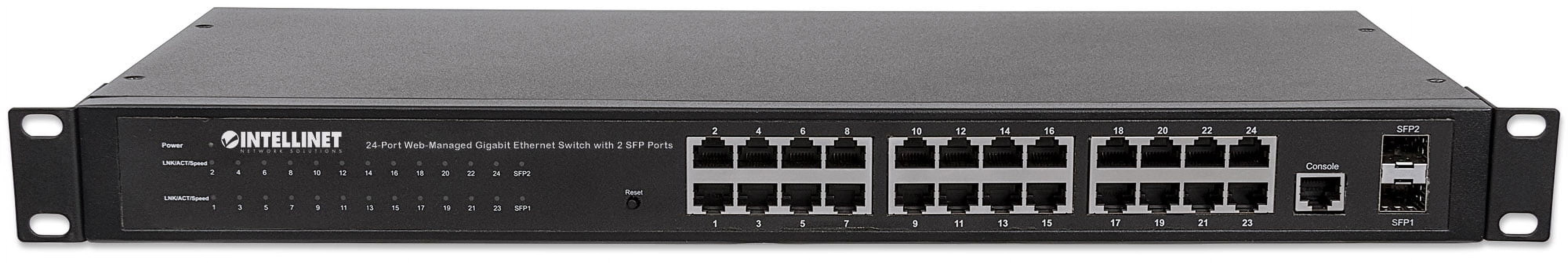 Intellinet 24-Port Web-Managed Gigabit Ethernet Switch with 2 SFP Ports ...