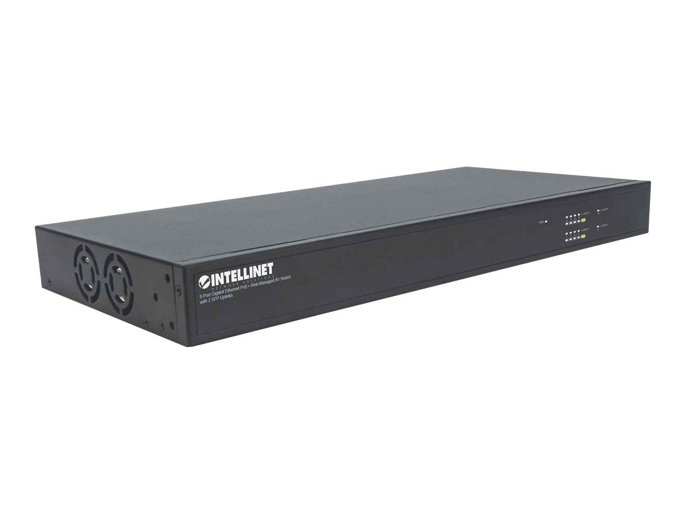 Intellinet 8-Port Gigabit Ethernet PoE+ Web-Managed AV Switch with 2 ...