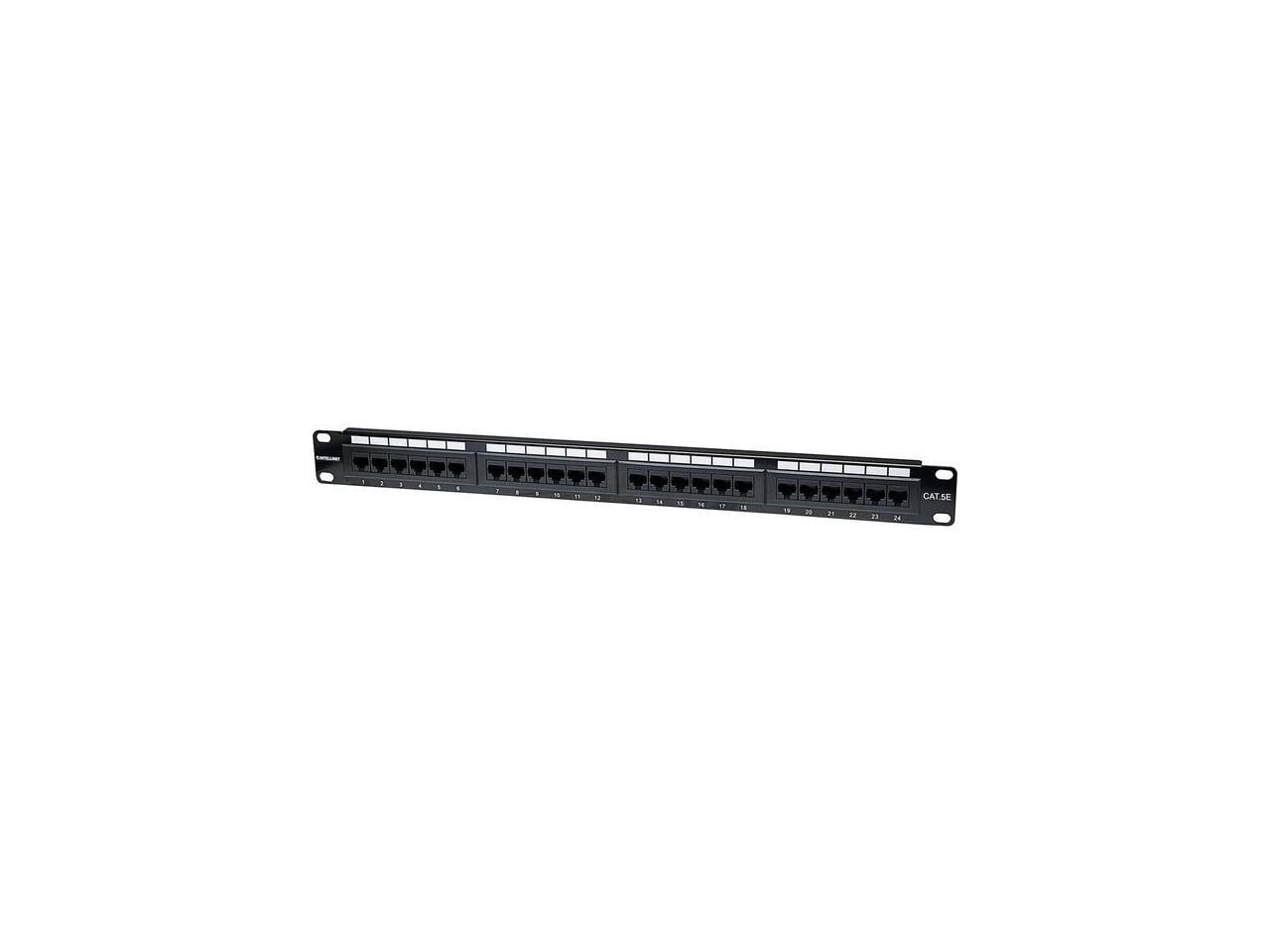 Intellinet Cat5e UTP 24-Port Patch Panel, 1U - Compatible with both 110 ...