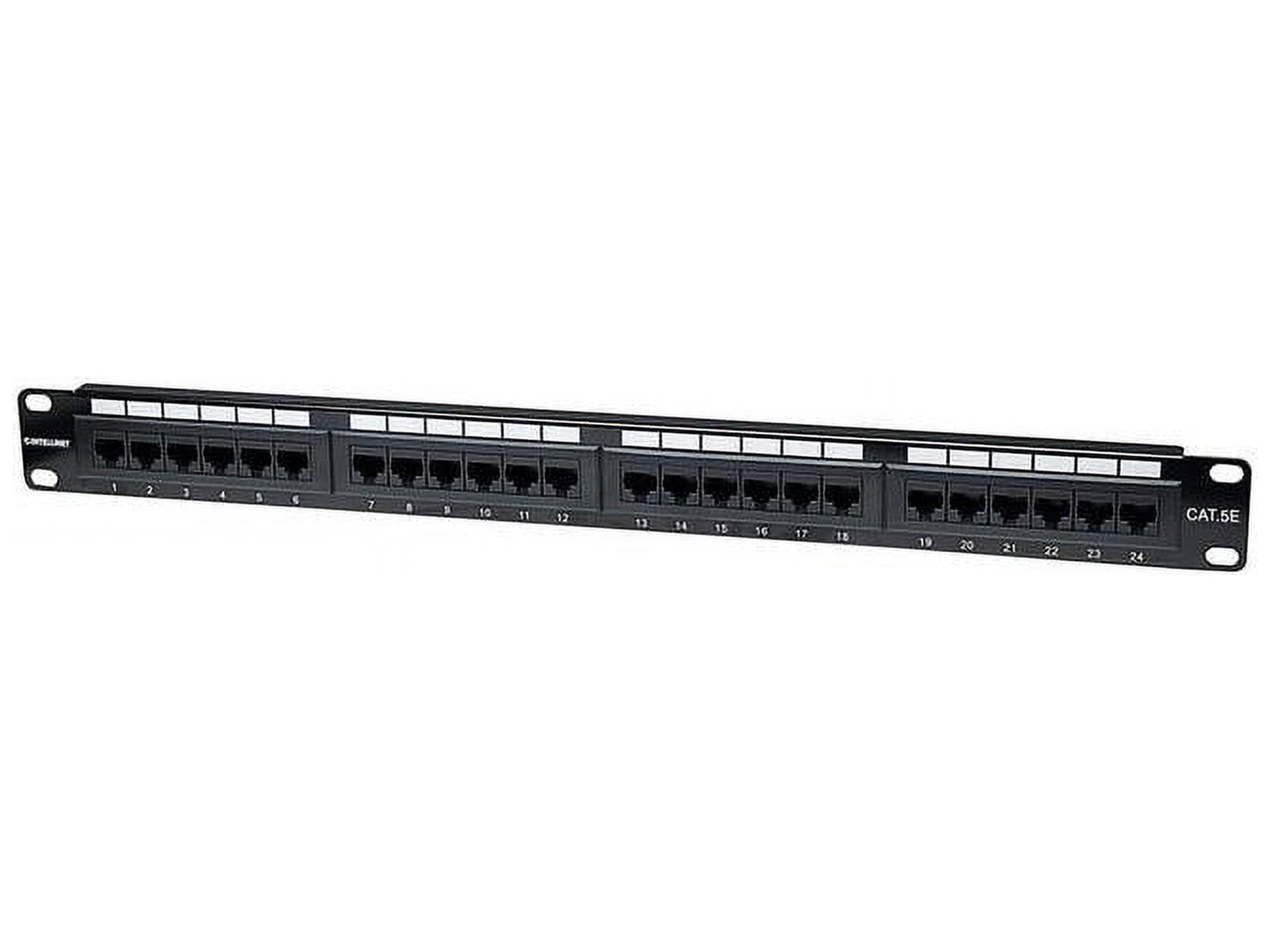 Intellinet Cat5e UTP 24-Port Patch Panel, 1U - Compatible with both 110 ...