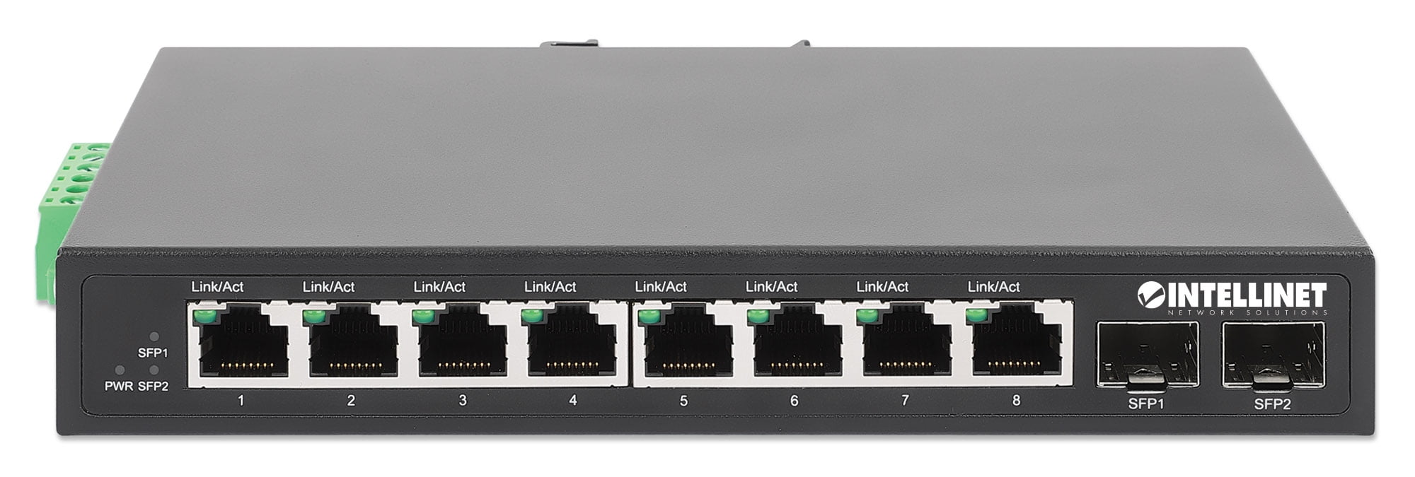 Intellinet Industrial 8-Port Gigabit Ethernet Switch with 2 SFP Ports ...