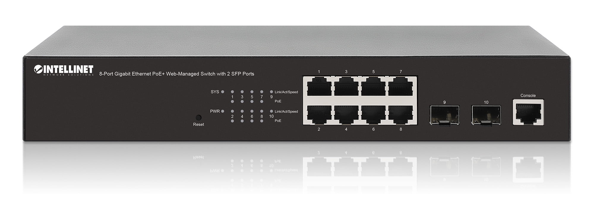 Intellinet 8-Port Gigabit Ethernet 140W PoE+ Web-Managed Switch with 2 ...