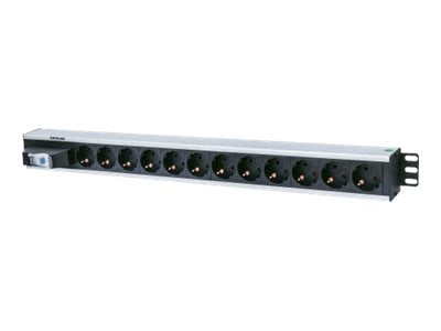 Intellinet Vertical Rackmount 12-Way Power Strip - German Type, With Single Air Switch, No Surge ...