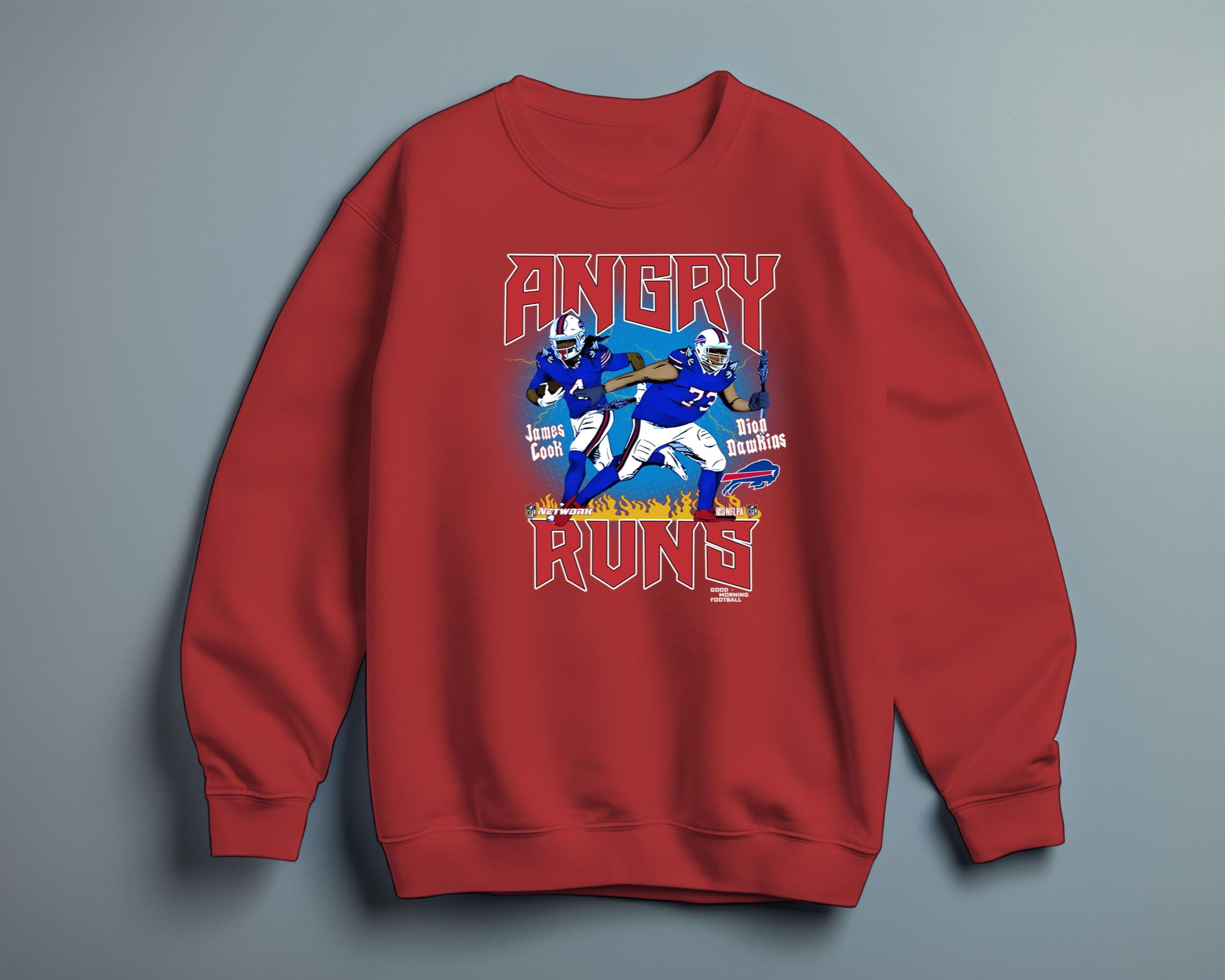 Intense Rush Play Football Shirt, Blue Red Gridiron Tribute Fan Tee ...