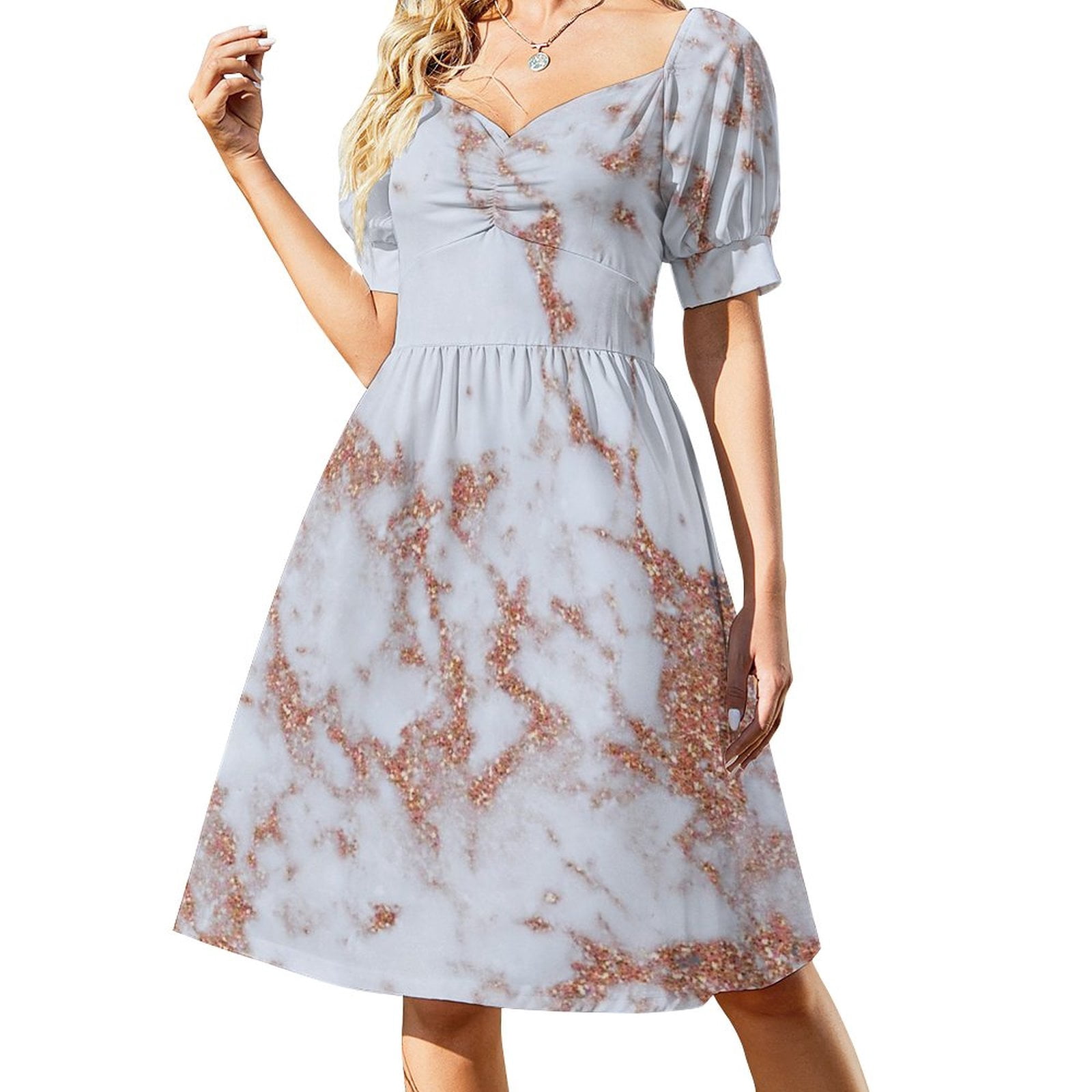 Intense rose gold marble Dress women's summer dress 2025 Woman clothes ...