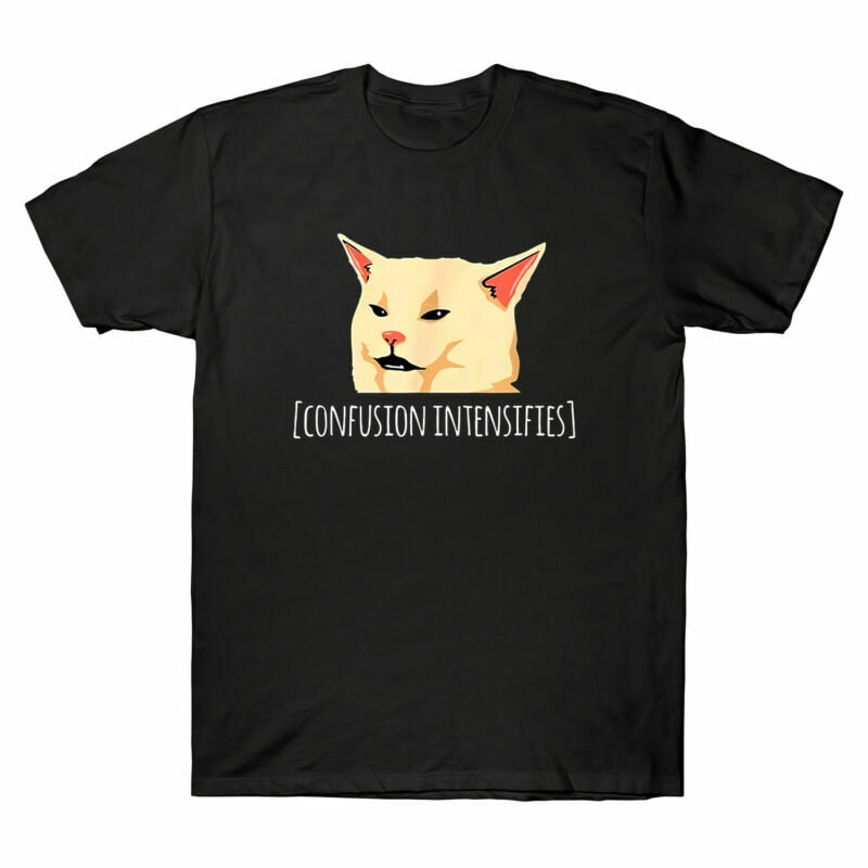 Intensifies Lord Confused Cat Smudge Meme Men Retro Funny Tee Confusion ...
