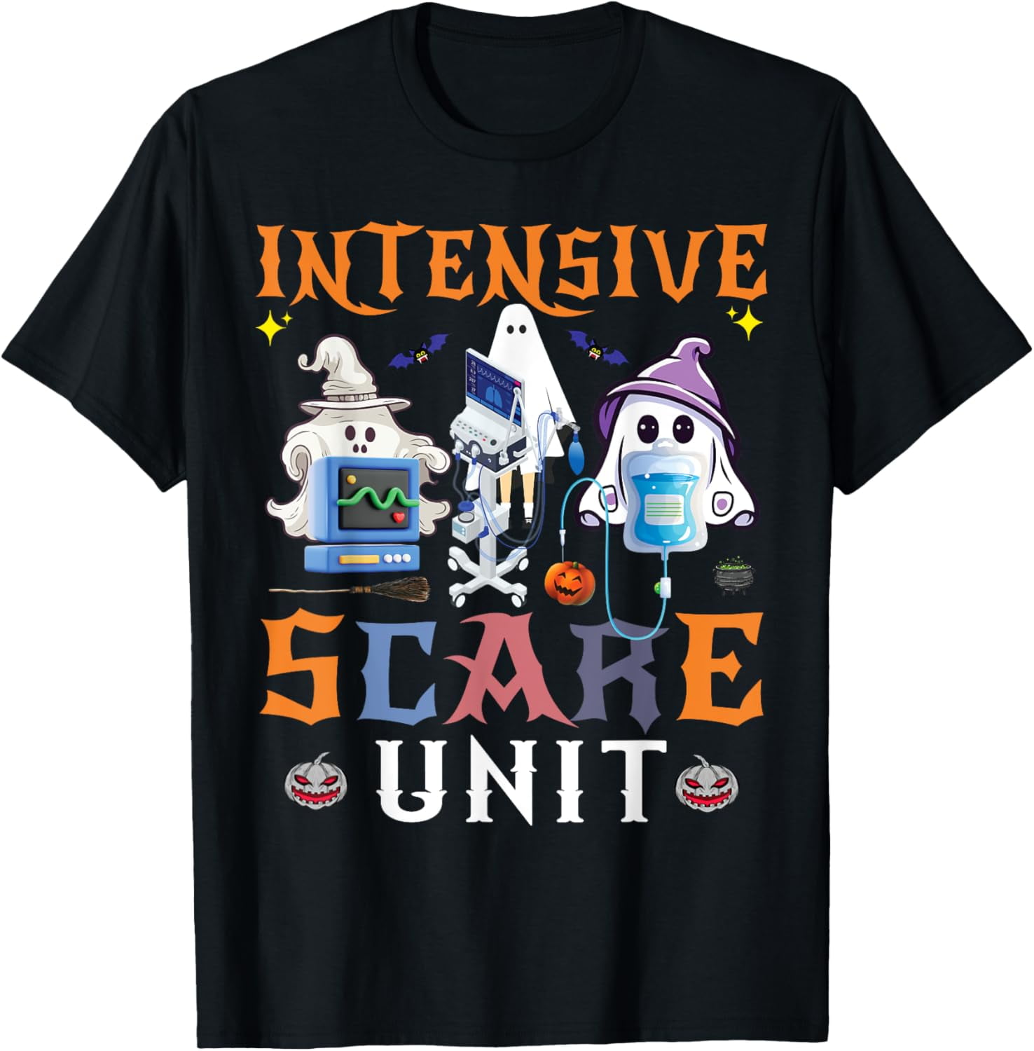 Intensive Scare Unit ICU Boo Crew Funny Nicu Picu Nurse T-Shirt ...